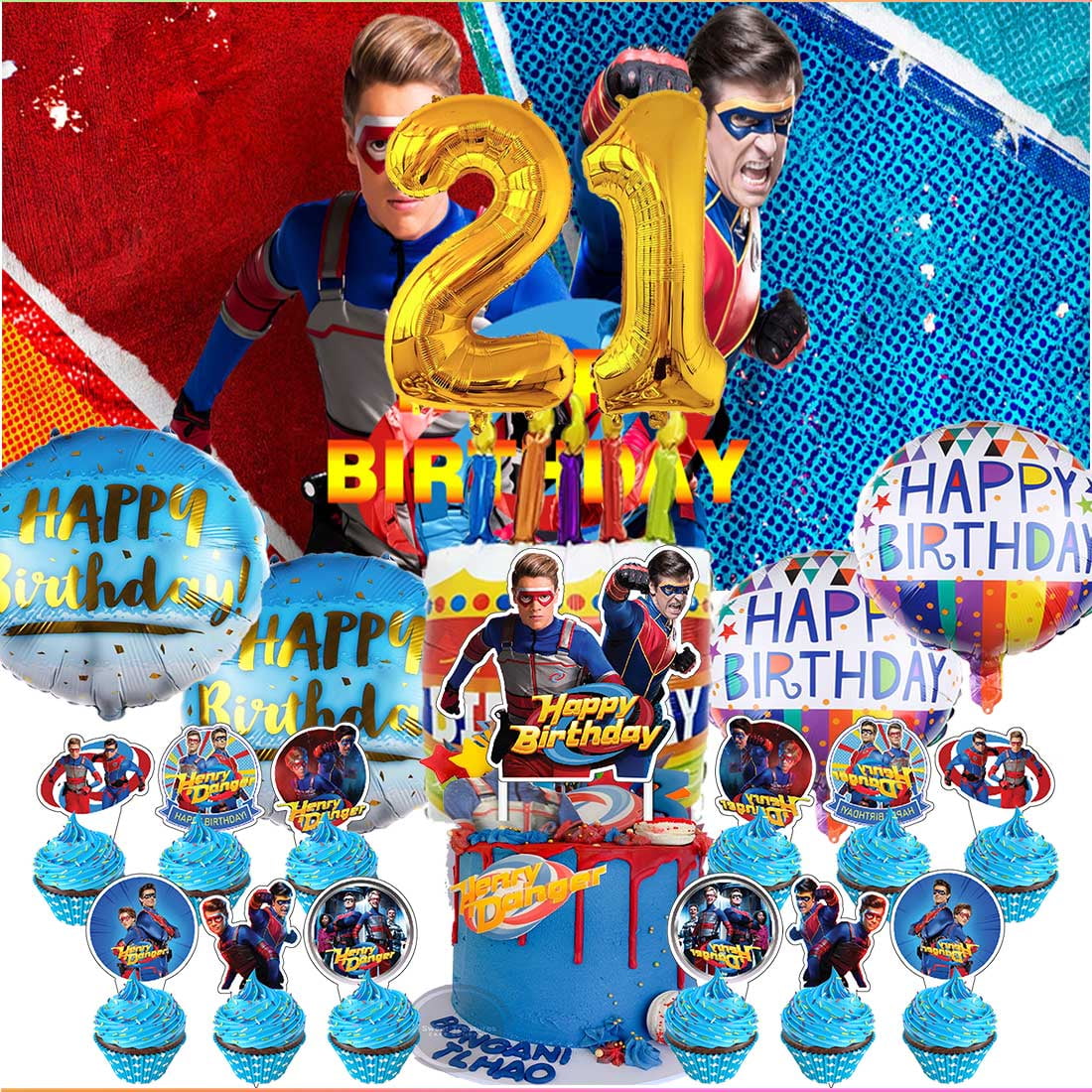 Henry Danger Party Supplies Decor 21th Kit Balloons Birthday Cake ...