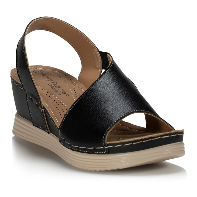 Henry Ferrera Comfort 70 Women's Wedge Sandals Color: Black Size: 6 ...