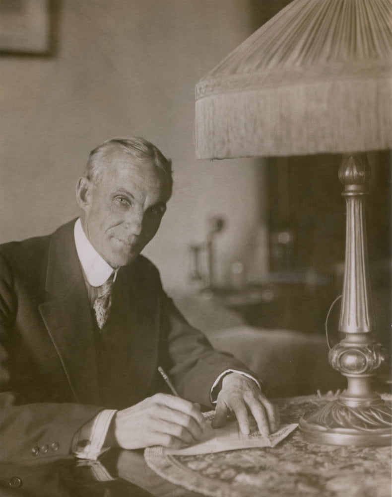 Henry Ford 1863-1947 Signing A 10 000 Check In Aid Of The Ford Peace ...