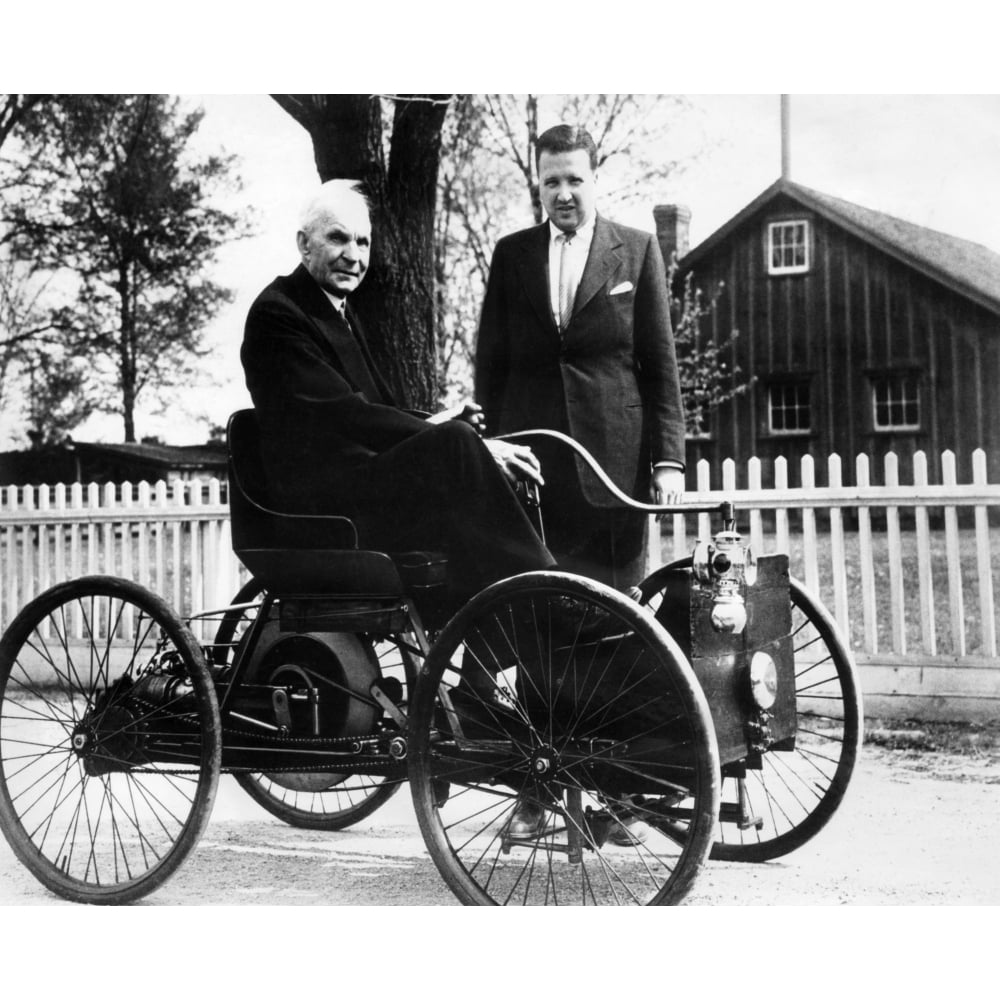 Henry Ford Sits In His First Ford Car Built In 1896 History (24 x 18 ...