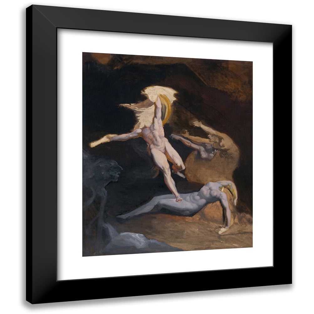 Henry Fuseli 12x14 Black Modern Framed Museum Art Print Titled - Perseus Starting from the Cave ...