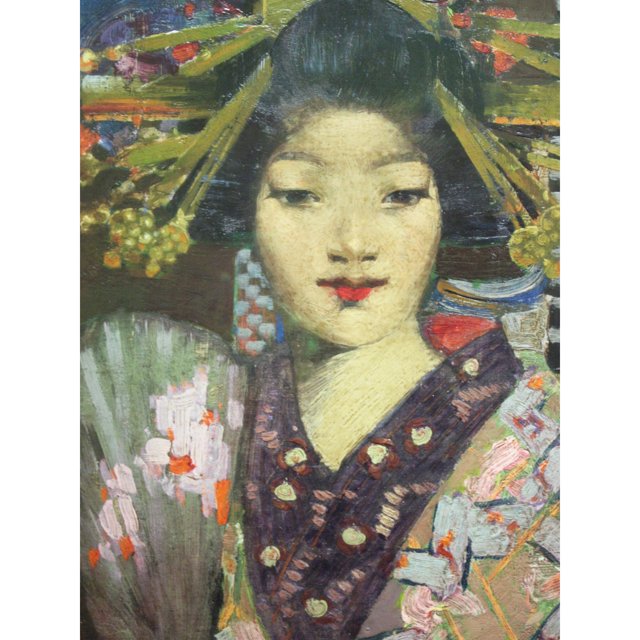 Henry Geisha Girl Detail Painting Extra Large Art Print Wall Mural ...