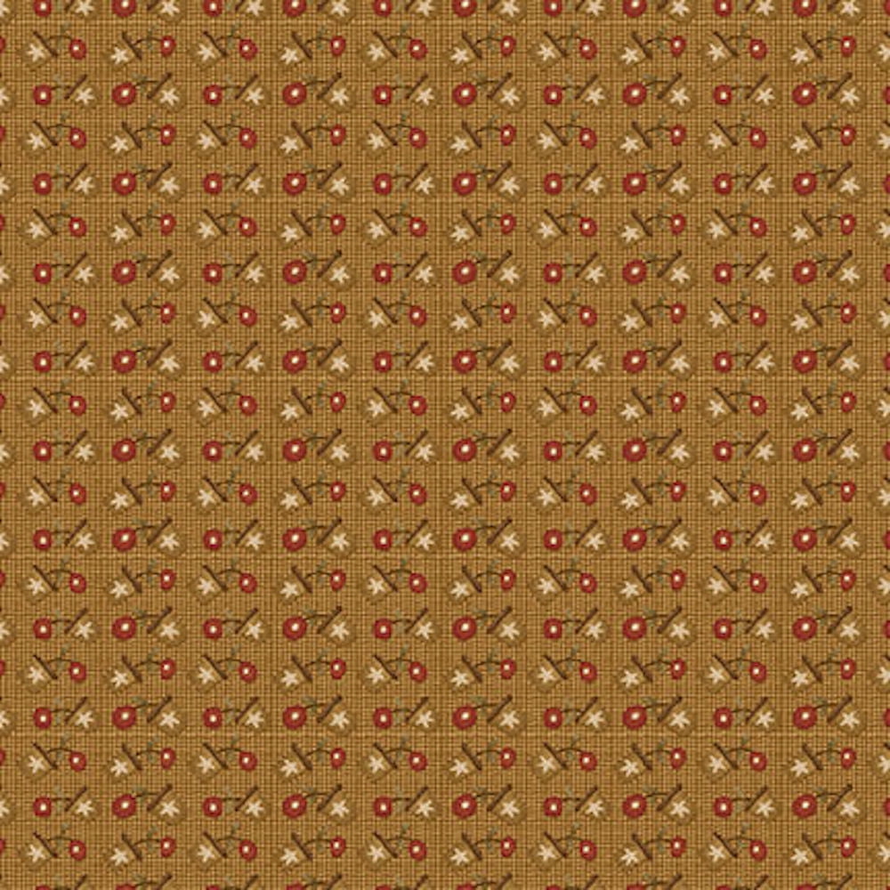 Henry Glass Froth & Bubble Star Flower Pots Cheddar Cotton Fabric By ...