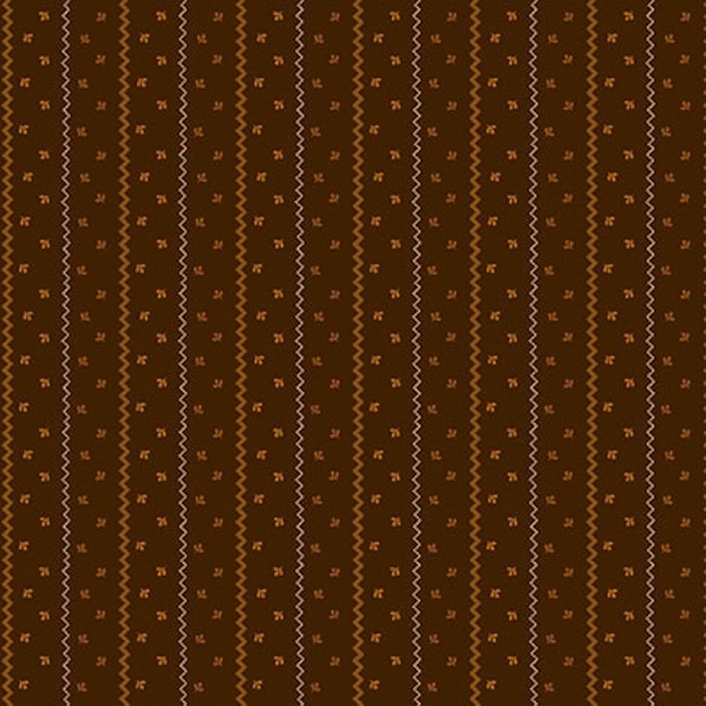 Henry Glass Scraps Of Kindness Sprigged Stripe Chocolate Cotton Fabric ...