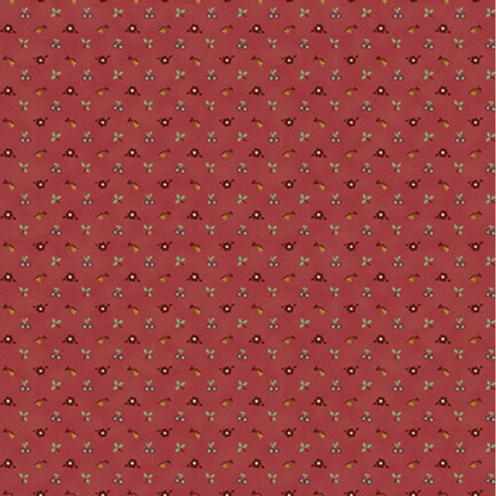 Henry Glass Spring Is In The Air Tiny Calico Red Fabric By The Yard ...