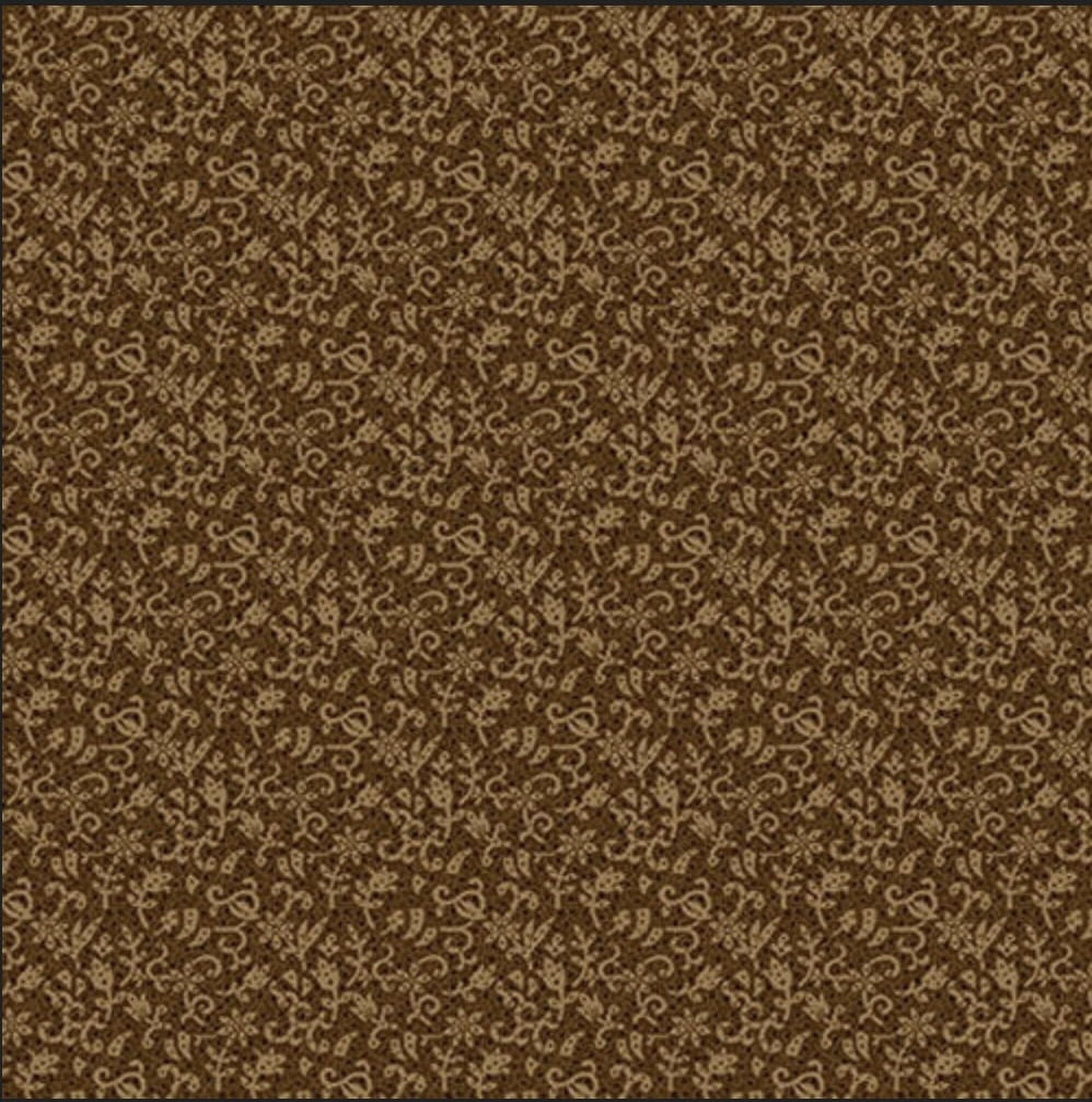 Henry Glass The Fox Homestead Swirl Floral Brown Cotton Fabric By Yard ...