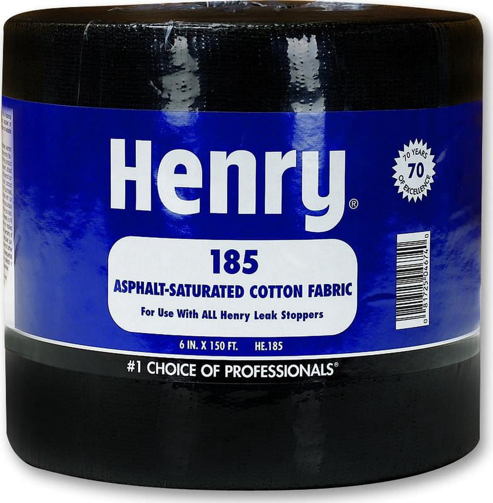 Henry HE185900 Roof Patch Fabric, 150 ft L, 6 in W, Asphalt Saturated ...