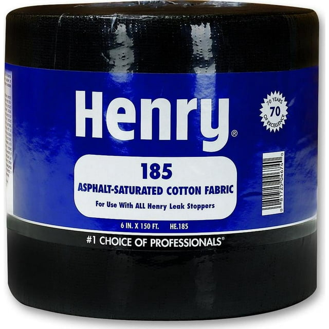 Henry HE185900 Roof Patch Fabric, 150 ft L, 6 in W, Asphalt Saturated ...