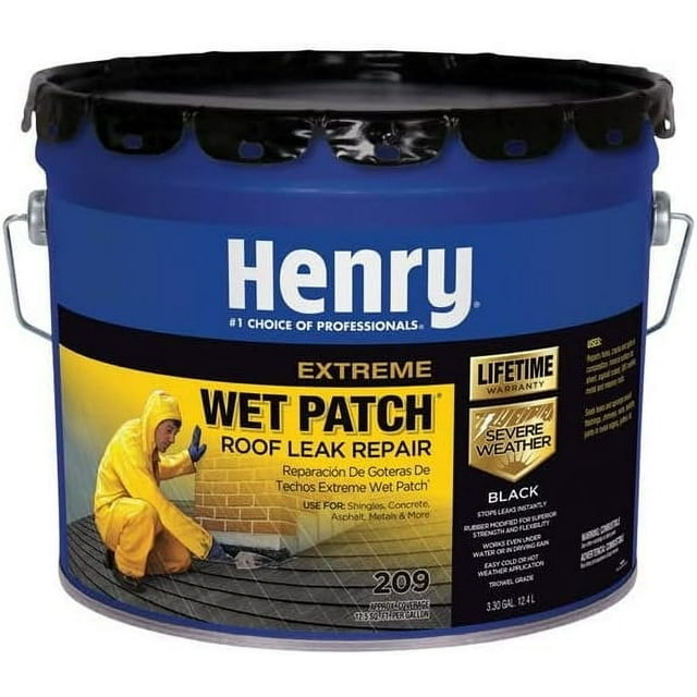 Henry HE209061 3.3 Gallon Black Extreme Wet Patch 209 Roof Leak Repair ...