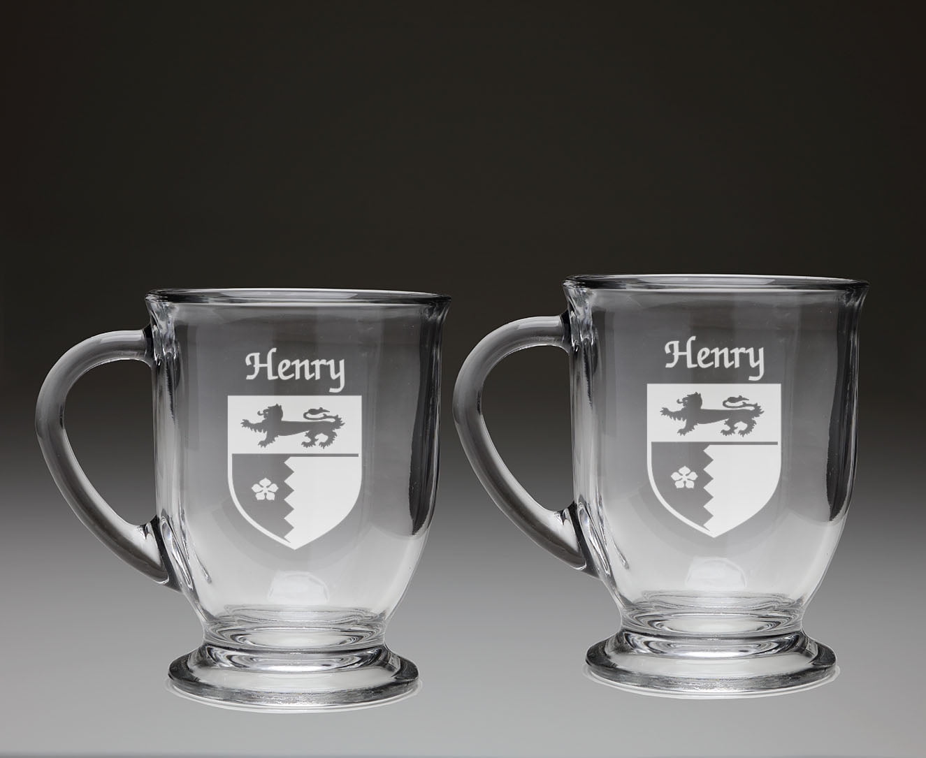 Henry Irish Coat of Arms Glass Coffee Mugs - Set of 2 - Walmart.com