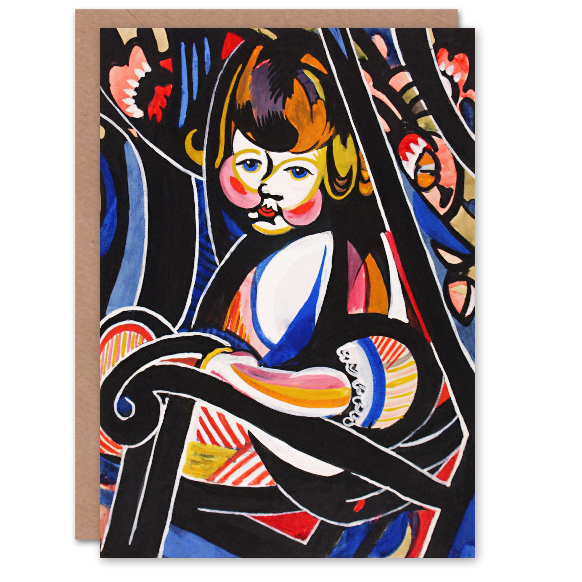 Henry Lyman Sayen Art Card Child in Rocker Abstract Painting - Walmart.com