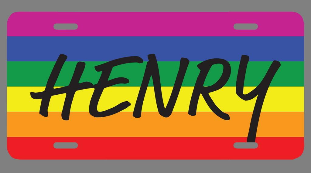 Henry Name Pride Flag Style License Plate Tag Vanity Novelty Metal | UV ...
