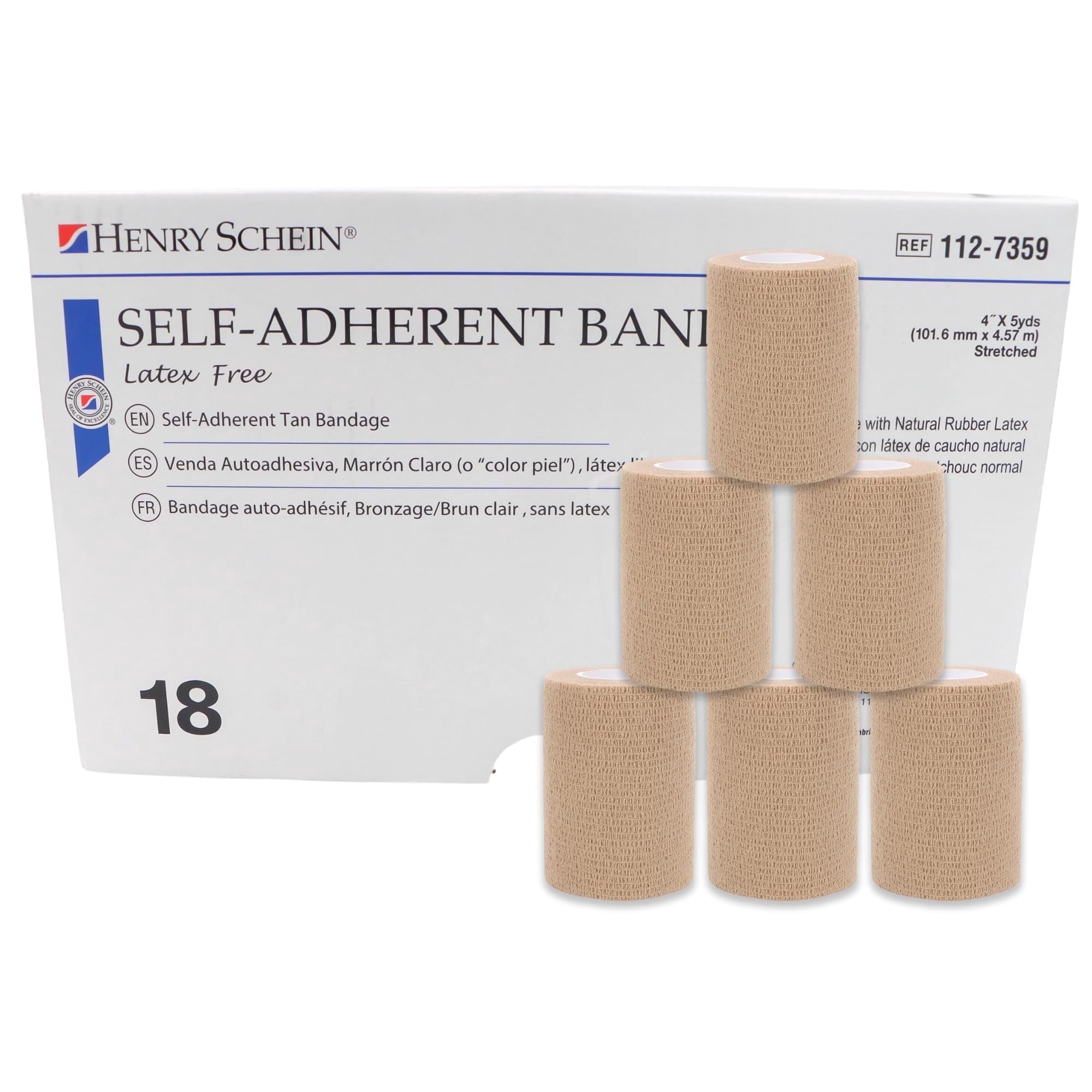 Henry Schein Self-Adherent Bandage Wrap, Latex-Free Medical Wrap for ...