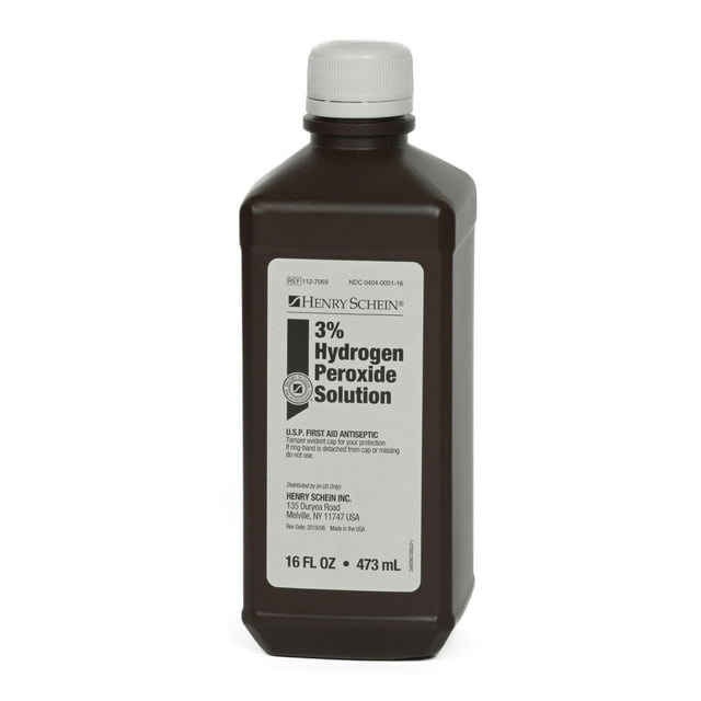 Henry Schein 3% Hydrogen Peroxide Solution - 16 fl oz | USP First Aid ...