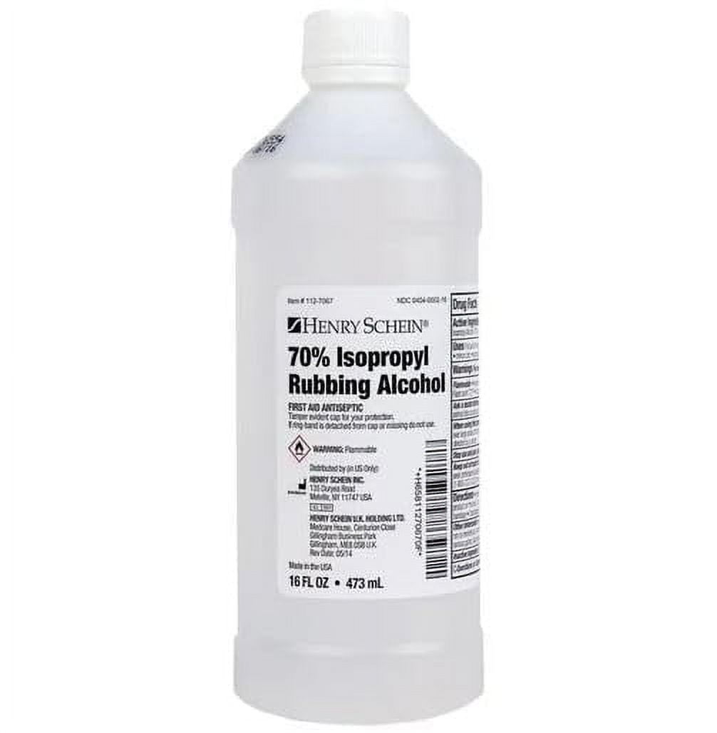 Henry Schein 70% Isopropyl Rubbing Alcohol - First Aid Antiseptic, 16 ...