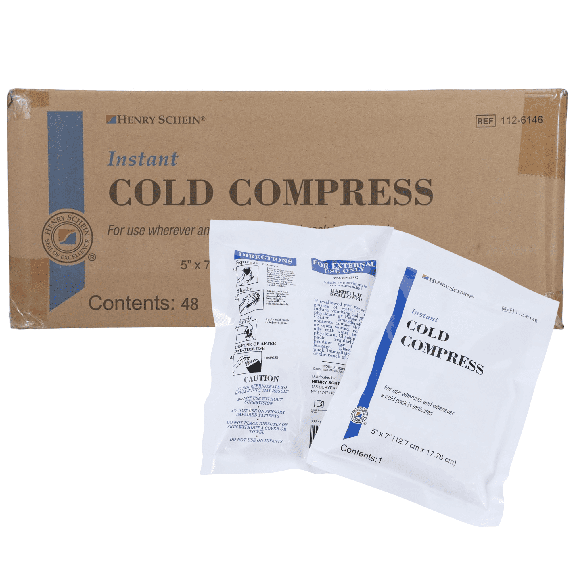 Henry Schein Cold Compress, Disposable, 5" x 7", Non-Sterile, Single ...