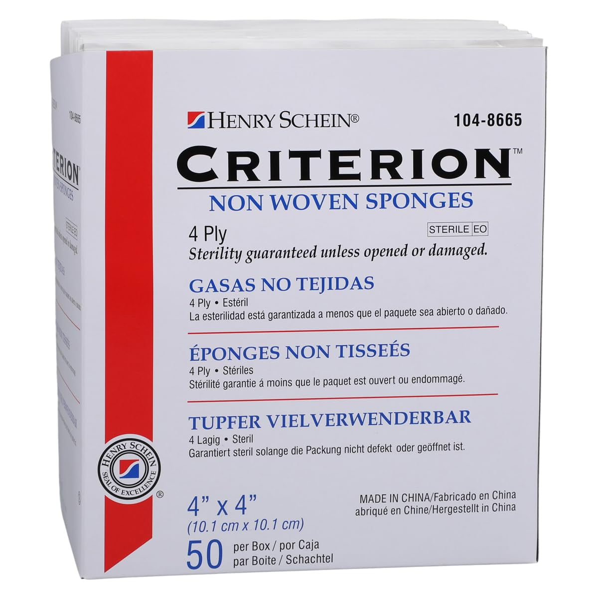 Henry Schein Criterion 4x4” Non-Woven Sponge- Rayon/Polyester Blend, 4 ...