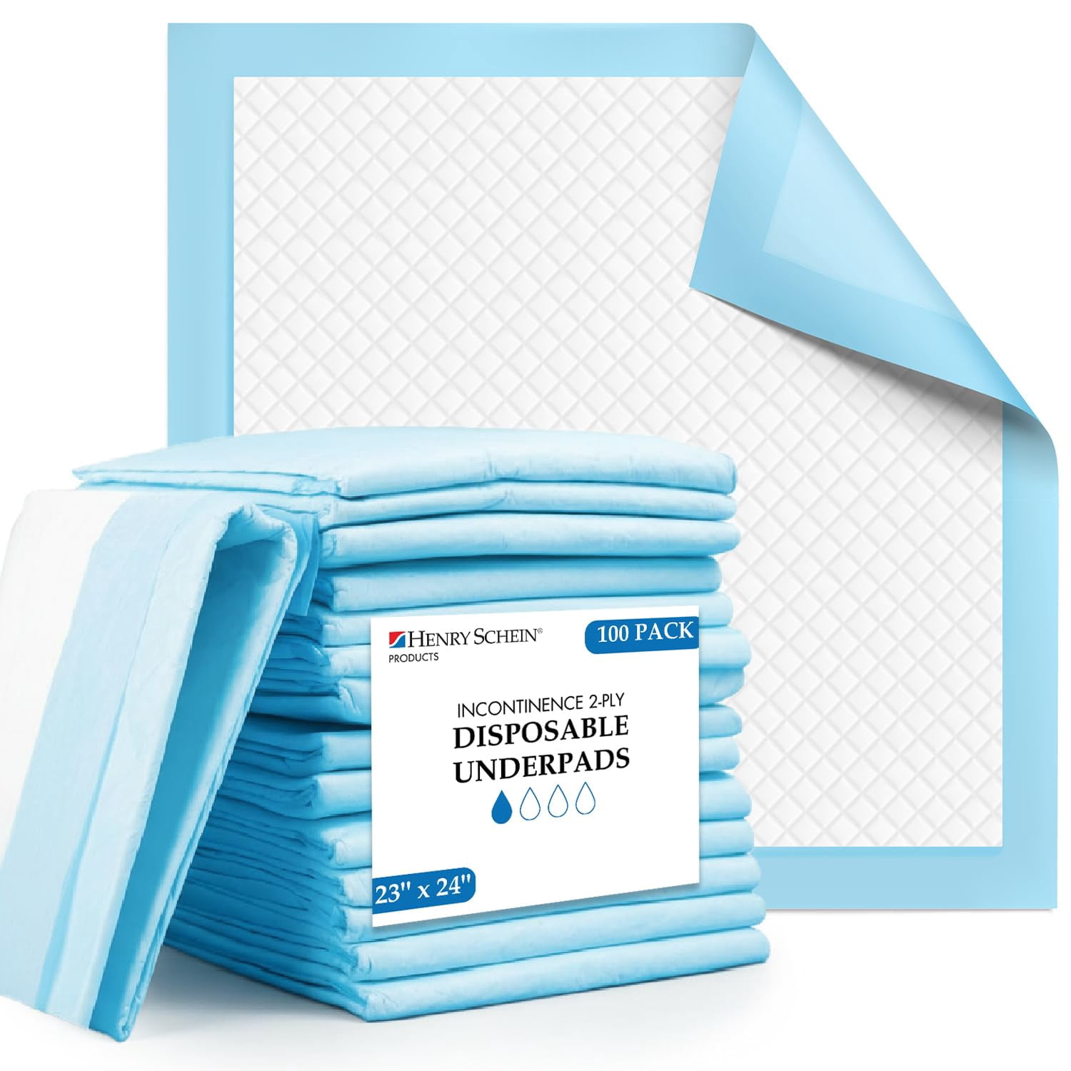 Henry Schein Disposable Underpads 23'' x 24'' (100-Count) Incontinence ...