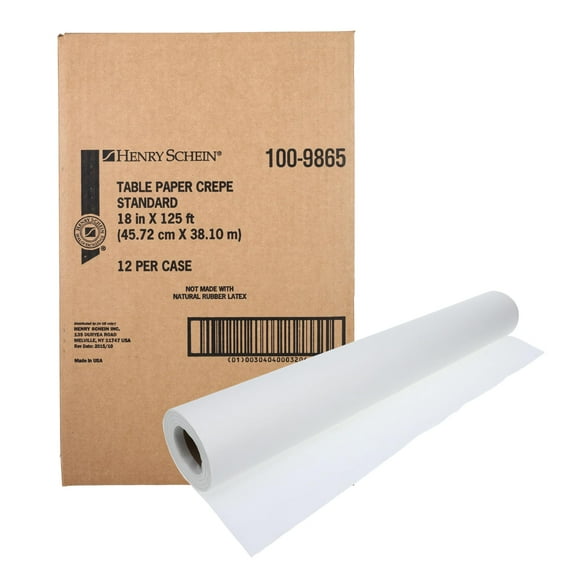 Henry Schein Exam Table Paper, 12 Rolls/Case, 18"x125", Crepe Non ...