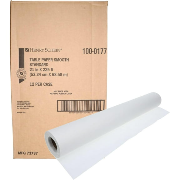 Henry Schein Exam Table Paper, 1 Roll, 18" x 225 ft, Smooth Heavy Duty ...