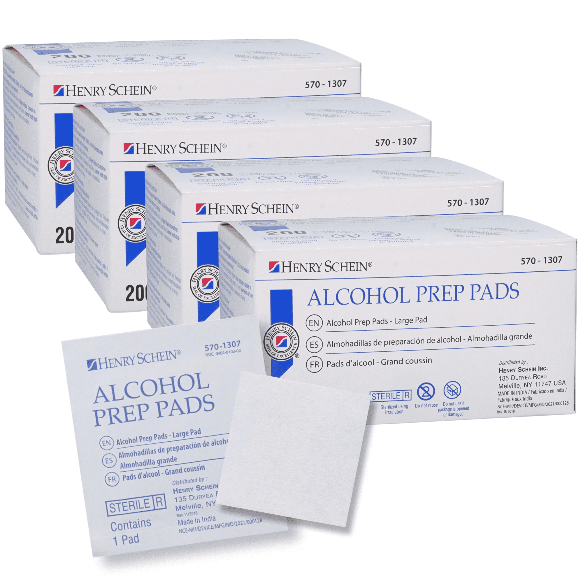 Henry Schein Sterile Skin Prep Pads, 2-Ply, Large, 800 Count ...