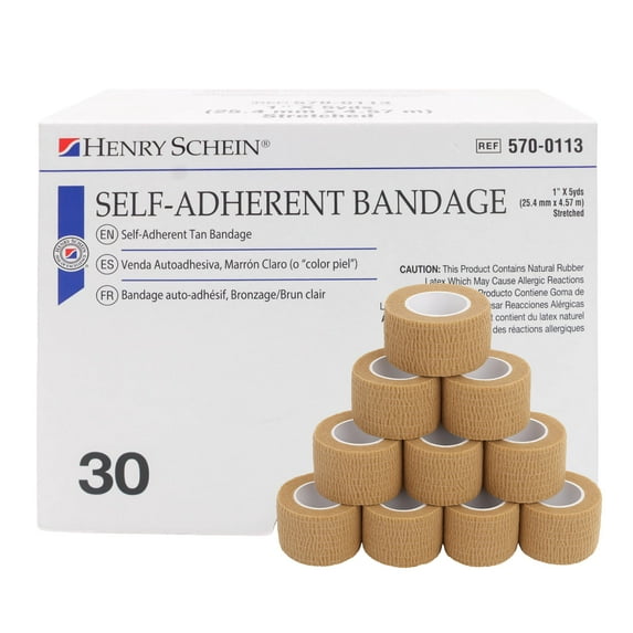 Henry Schein Self-Adherent Bandage – 1" x 5 Yards, Tan – Non-Woven ...