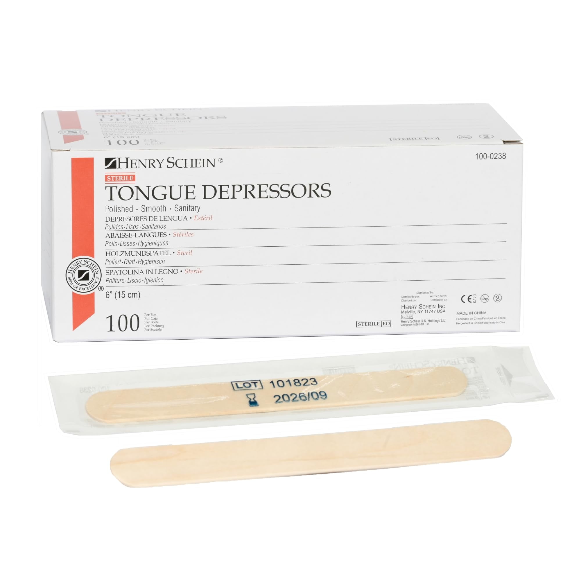 Henry Schein Disposable 6-Inch Wood Tongue Depressors, 100/Box ...