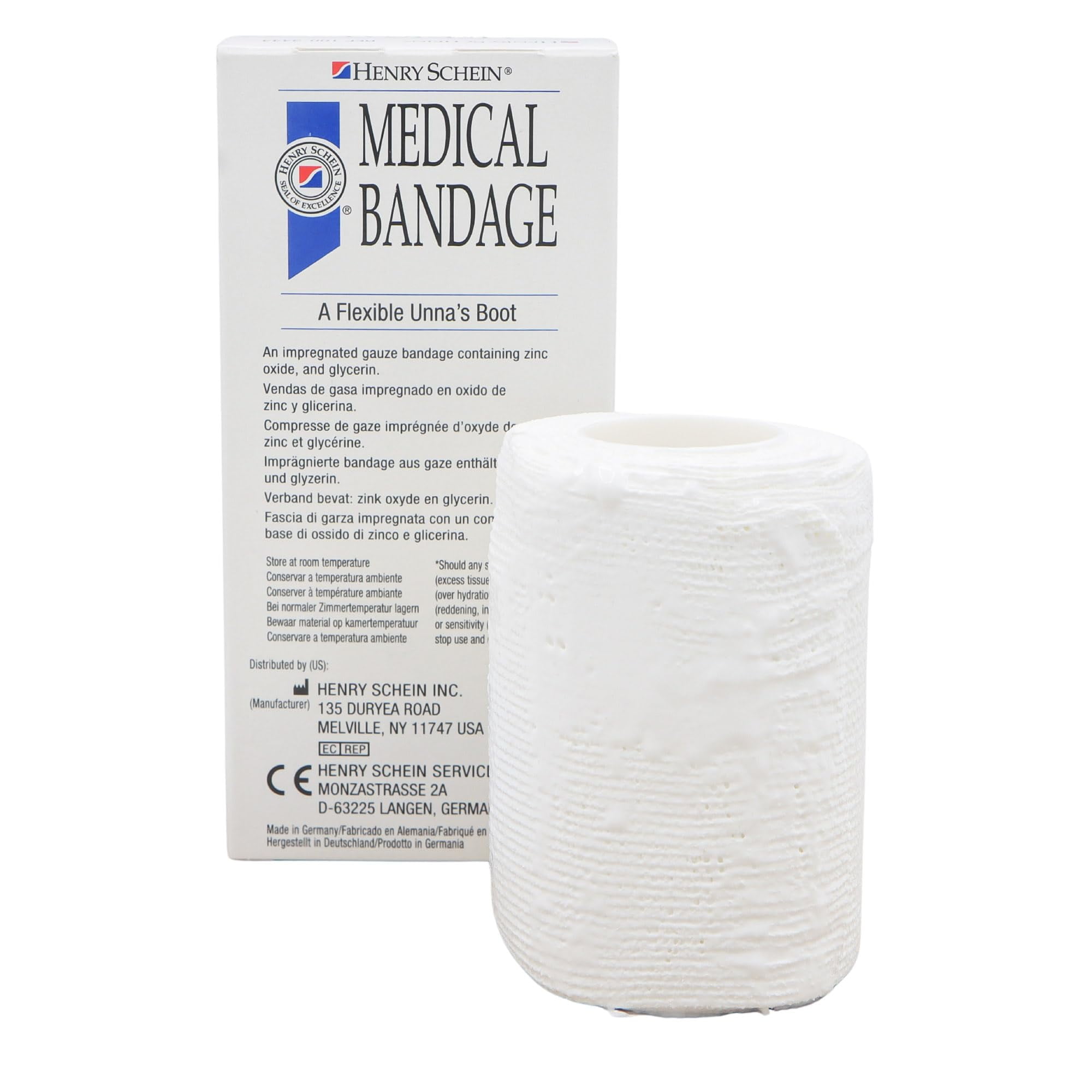 Henry Schein Unna Boot Bandage with Zinc Oxide – 3" x 10 yd – Soothing ...
