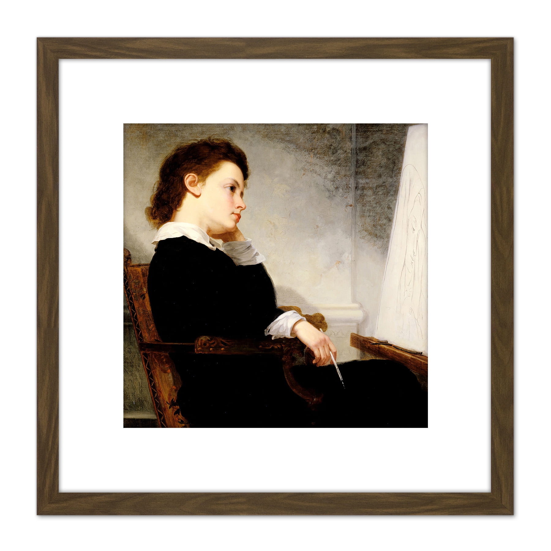 Henry Story The Young Artist 1873 Painting 8X8 Inch Square Wooden ...