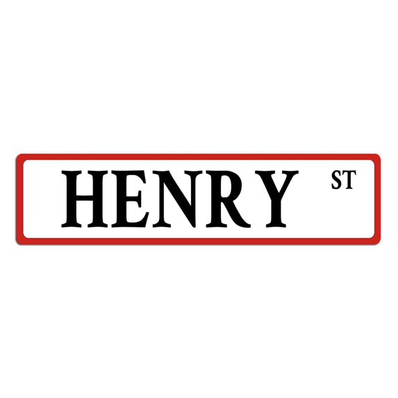 Henry Street Tin Sign Metal Road Signs Man Cave Bar Decor Size: 4 x 16 ...