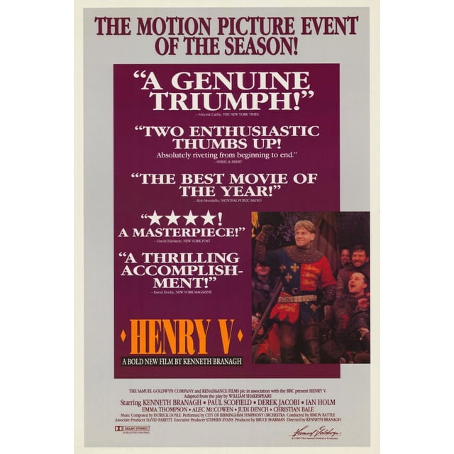 Henry V - movie POSTER (Style C) (27" x 40") (1989) - Walmart.com
