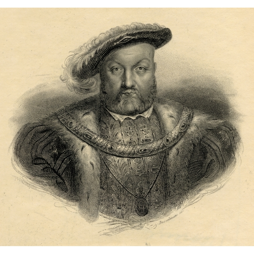 Henry Viii 1491-1547 King Of England Steel Engraving By Bosselman From ...