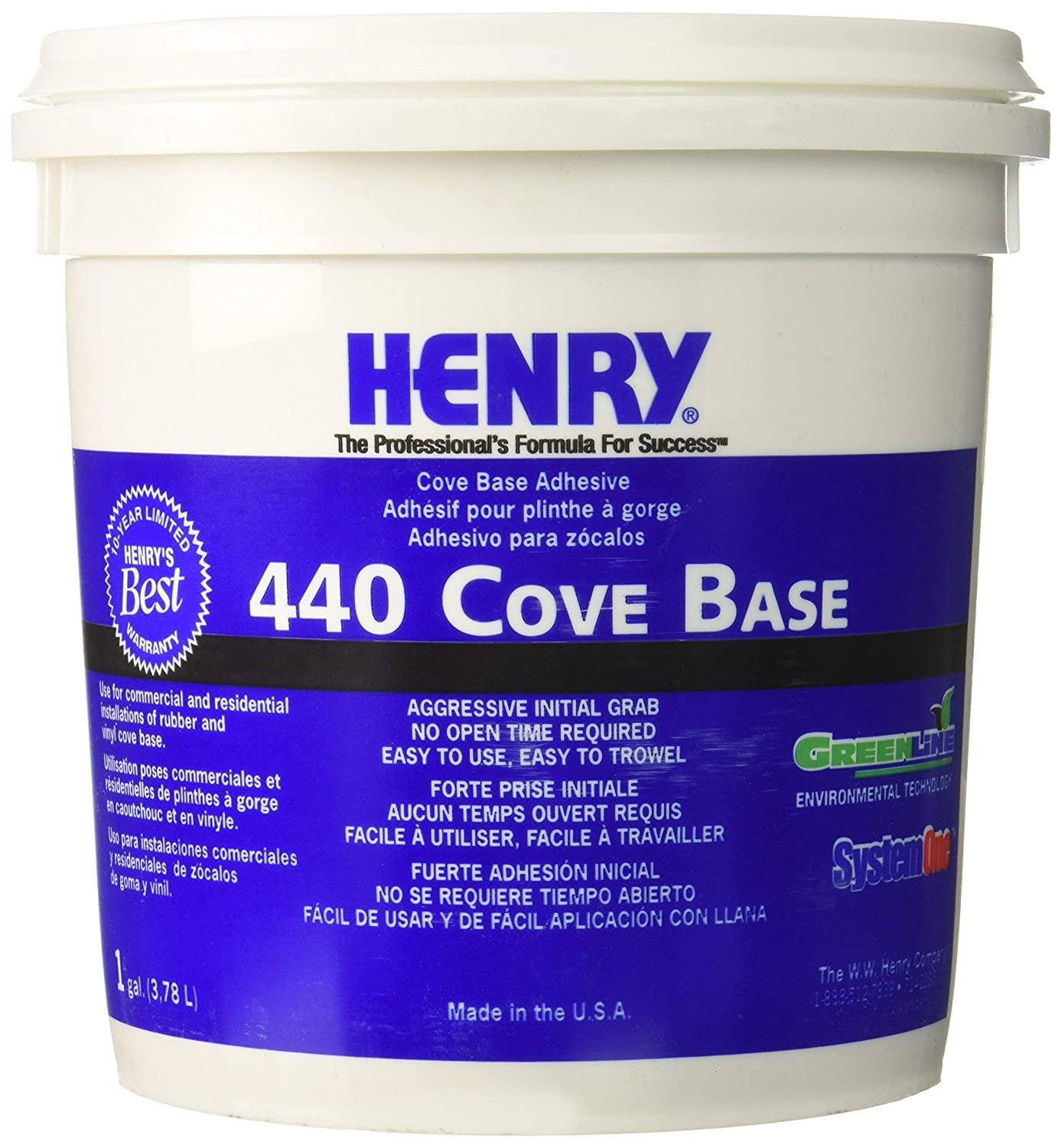 HENRY adhesives Henry Cove Base Adhesive 12111 - Multicolor Pail - Pack ...