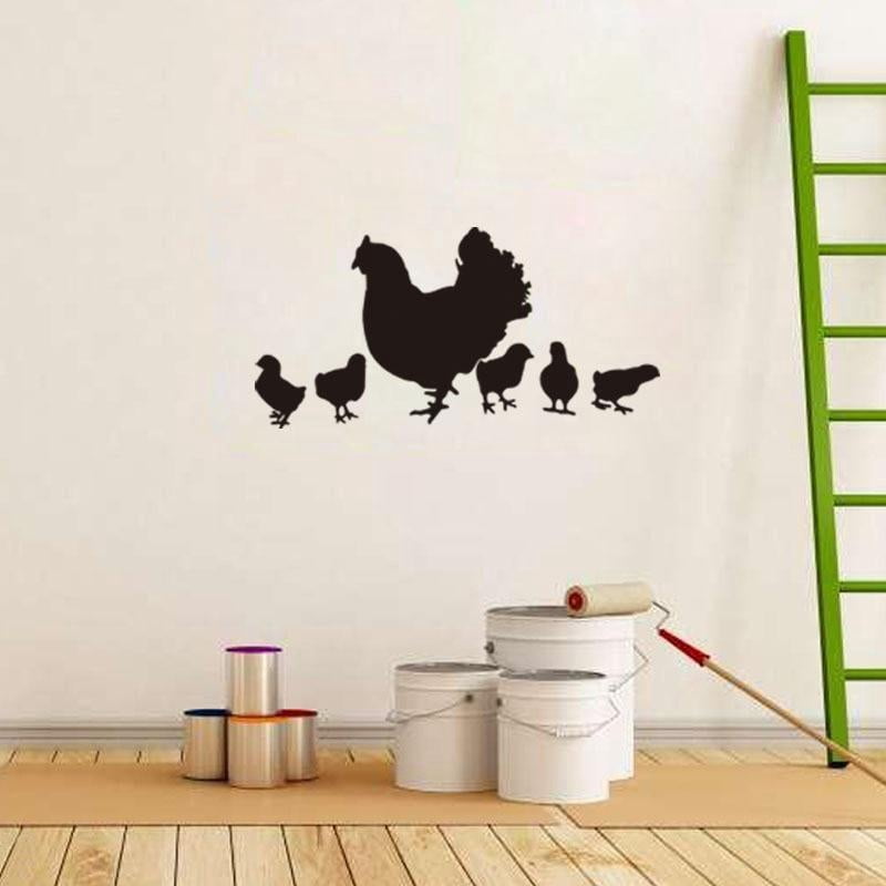 Hens and Chicks Pattern Vinyl Wall Decal Animals Home Decor Living Room ...