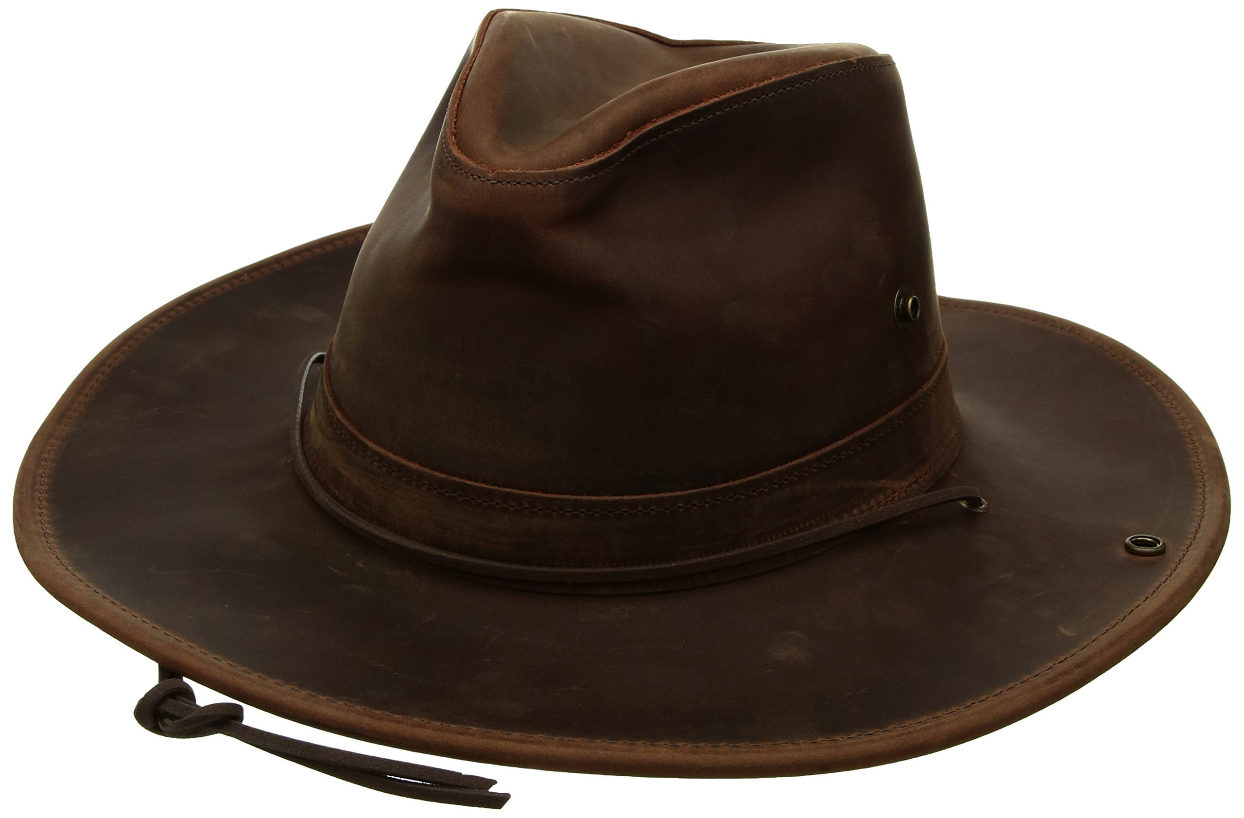Henschel Brown/Oiled Small Weekend Walker 1154 100% Leather UPF 50 Hat ...