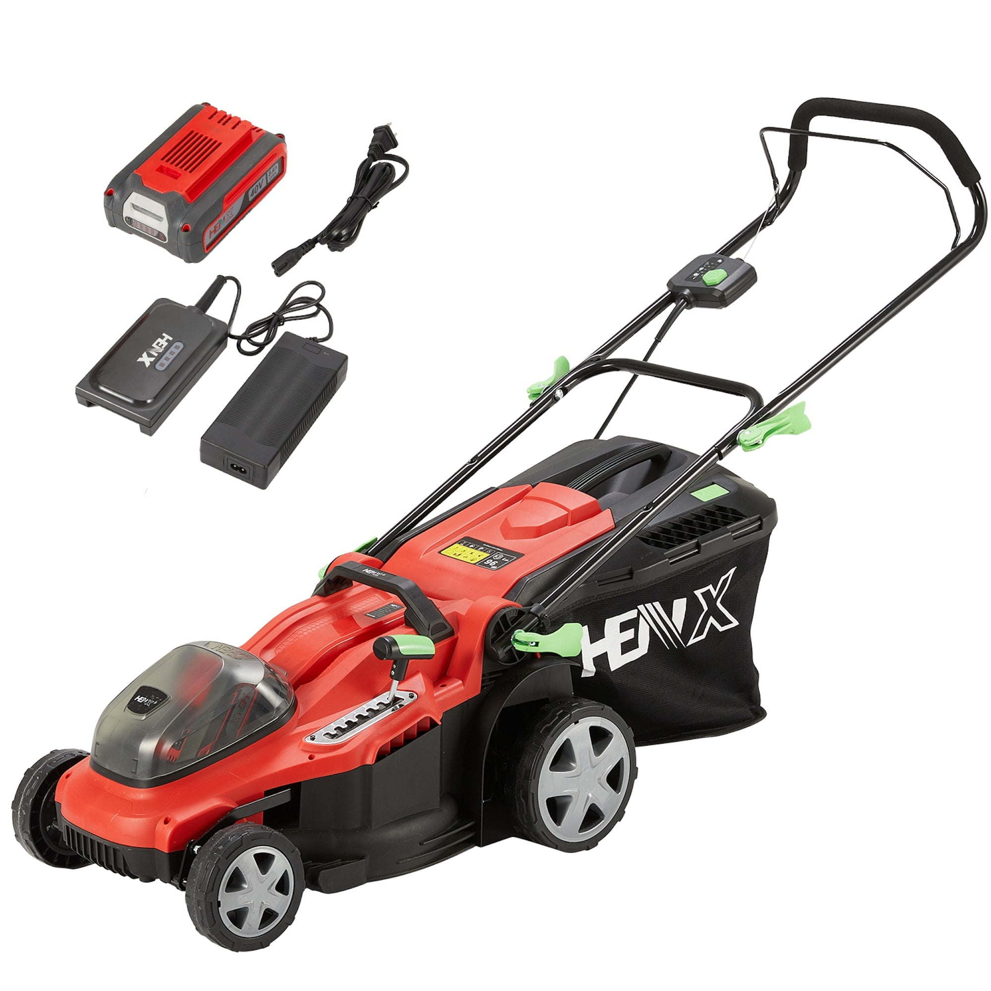 Henx 16-inch 40V Cordless Brushless Motor Hand Push Lawn Mower ...