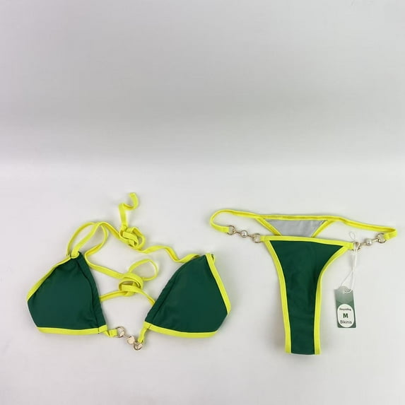 HenyinHug Bikinis,Women's Triangle Bikini Tie Side Whip Stitch String ...