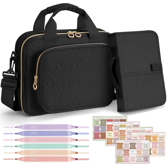 Heouvo Bible Cover Case for Women with No Bleed Highlighters Pens and ...