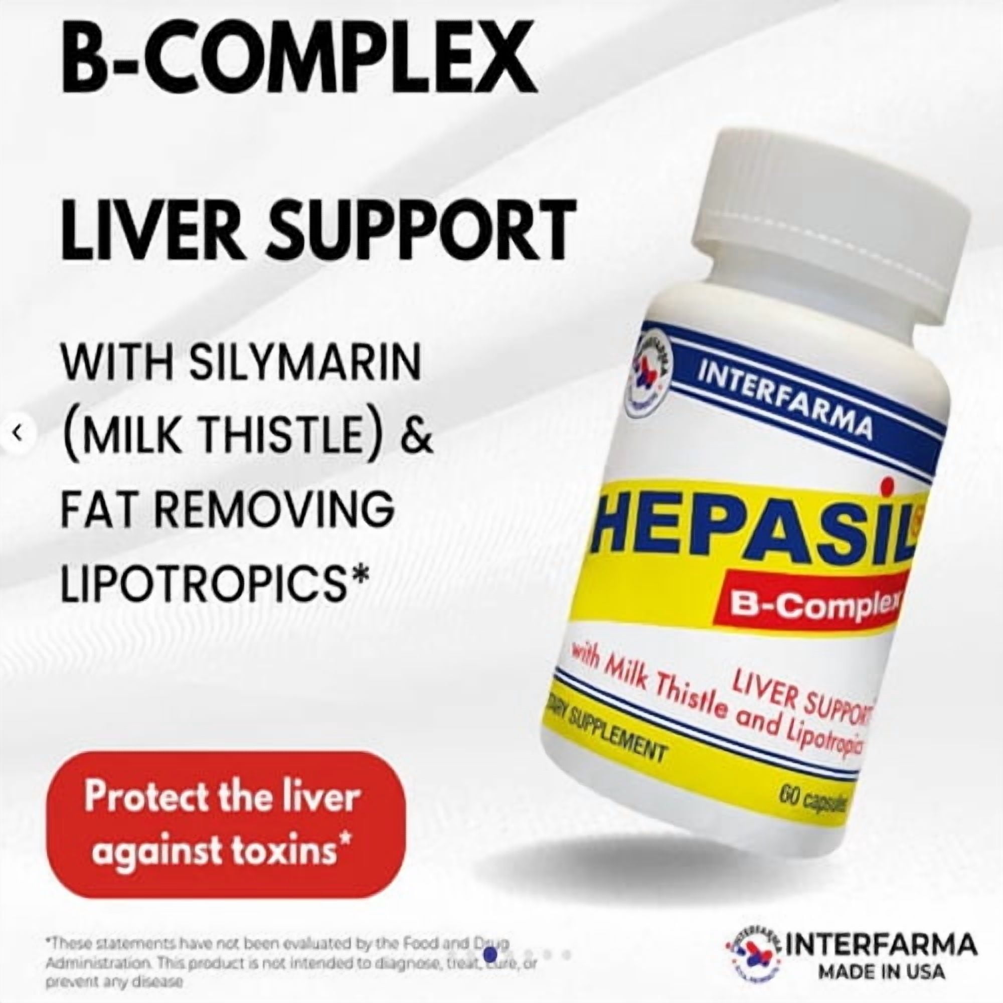 Interfarma Hepasil B-Complex, Liver Health Support, Detoxification Aid ...