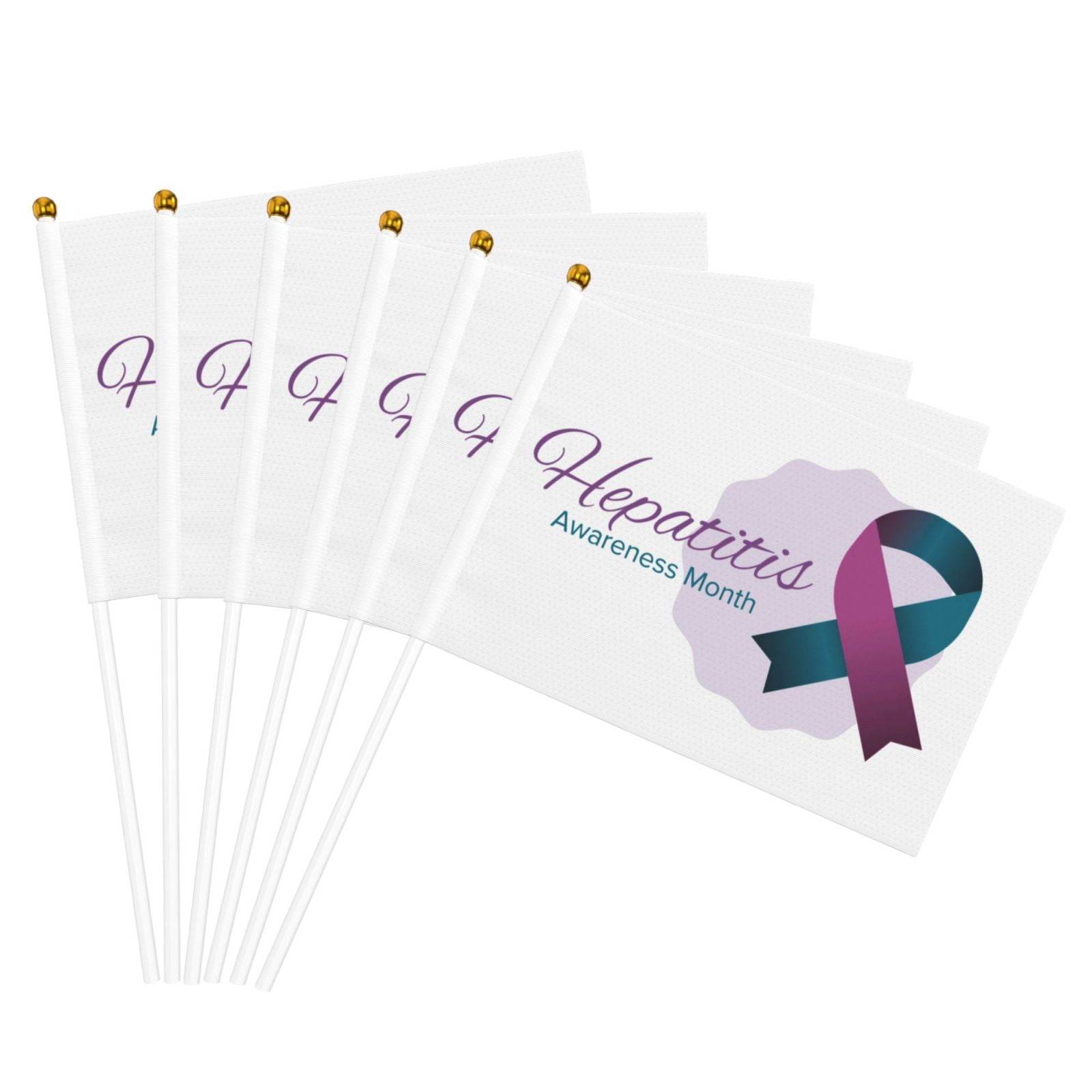 Hepatitis Awareness Month Flag Small Flags Stick 5.5'' X 8.2'' Hand ...