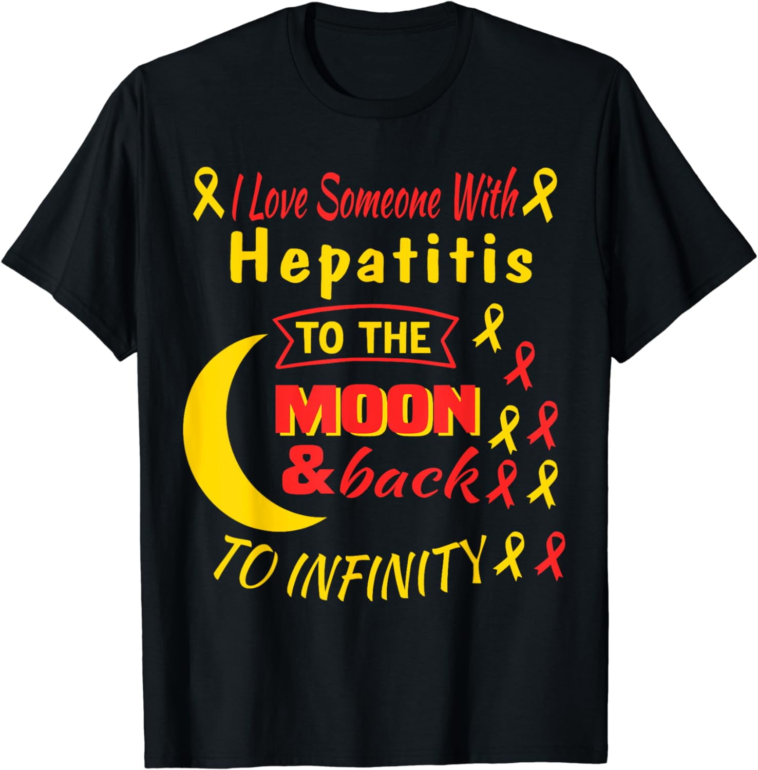 Hepatitis C Awareness Red Yellow Ribbon World Hepatitis Day Cotton T ...
