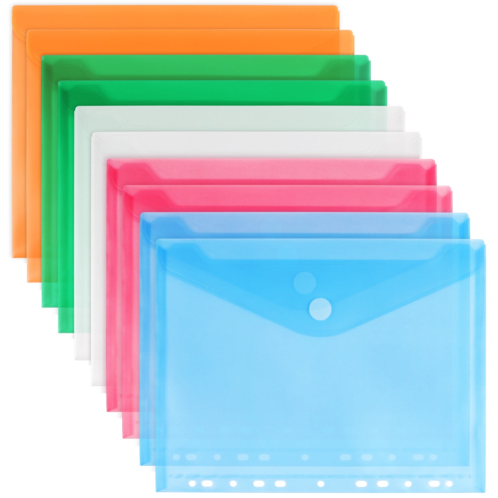 Hepihool A4 Plastic Punched Pockets, 10 Pack, Holds 160 Papers, 5 ...