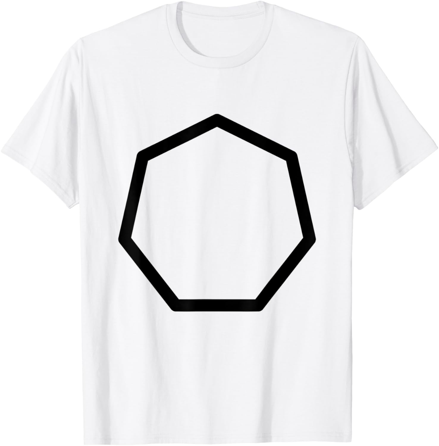 Heptagon Geometric shape Costume T-Shirt men and women can wear, black ...