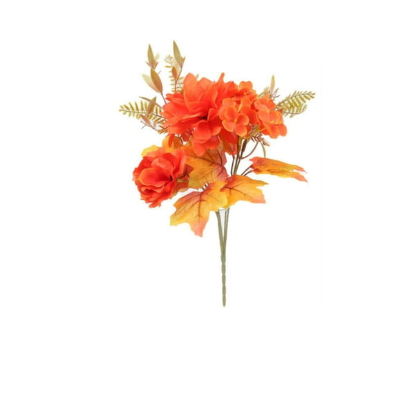 Heqing Boutique Hot Sale Artificial Mums Flowers with Stem orange Flowers Arrangement for Home ...