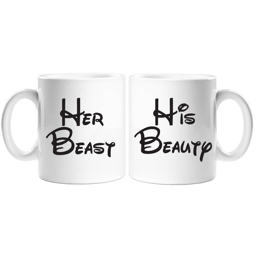 Her Beast and His Beauty White Coffee Mug Set - Walmart.com
