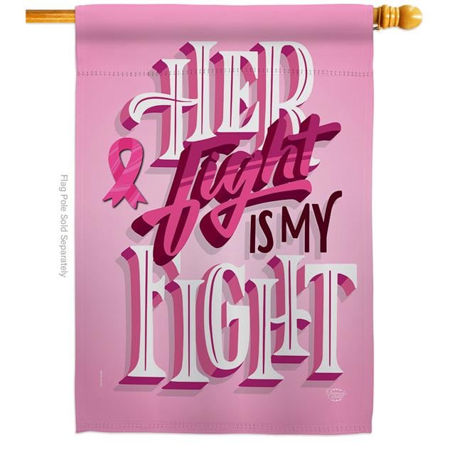 Her Fight is My Support Awareness 28 x 40 in. Double-Sided Decorative ...