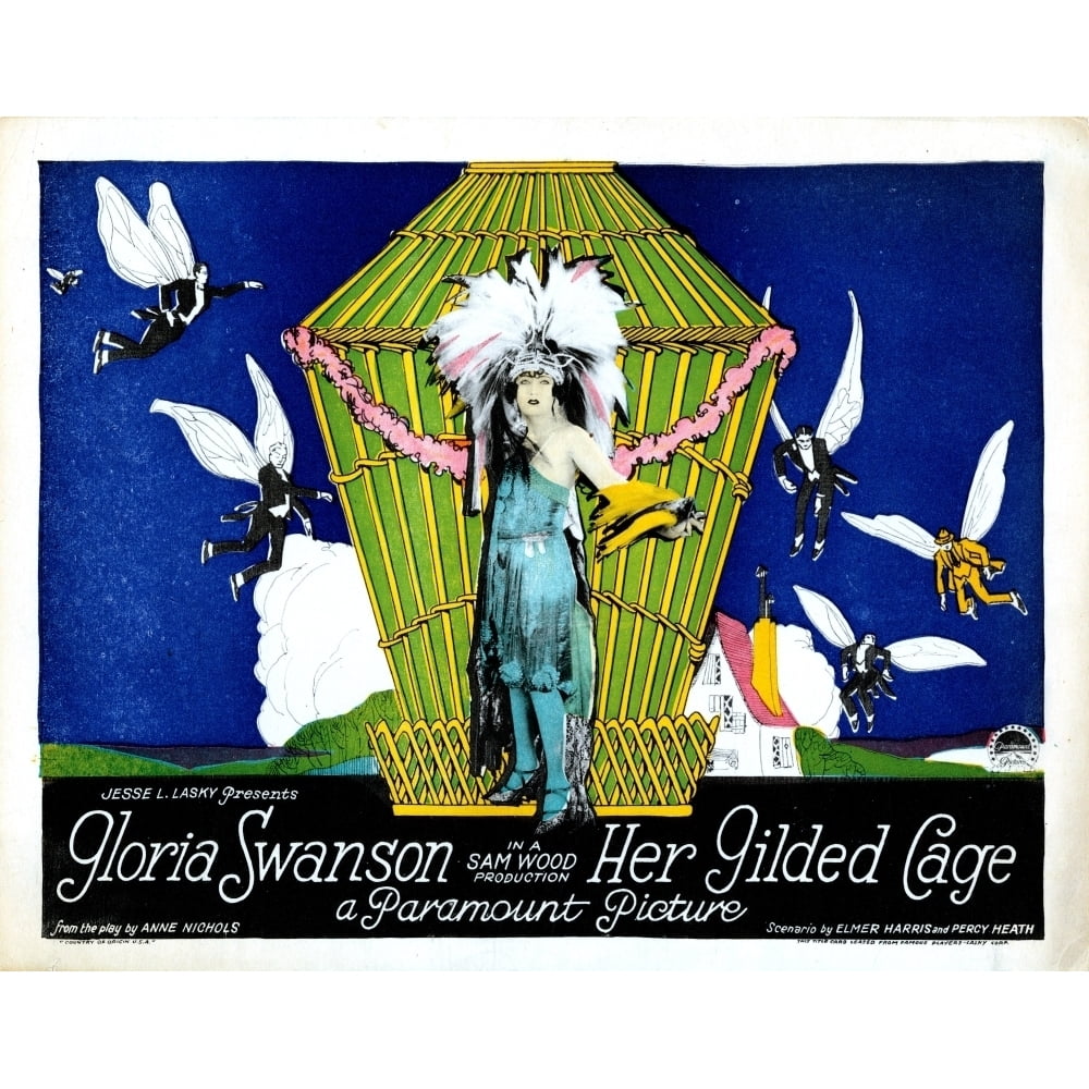 Her Gilded Cage Center: Gloria Swanson Title Card 1922 Movie Poster ...
