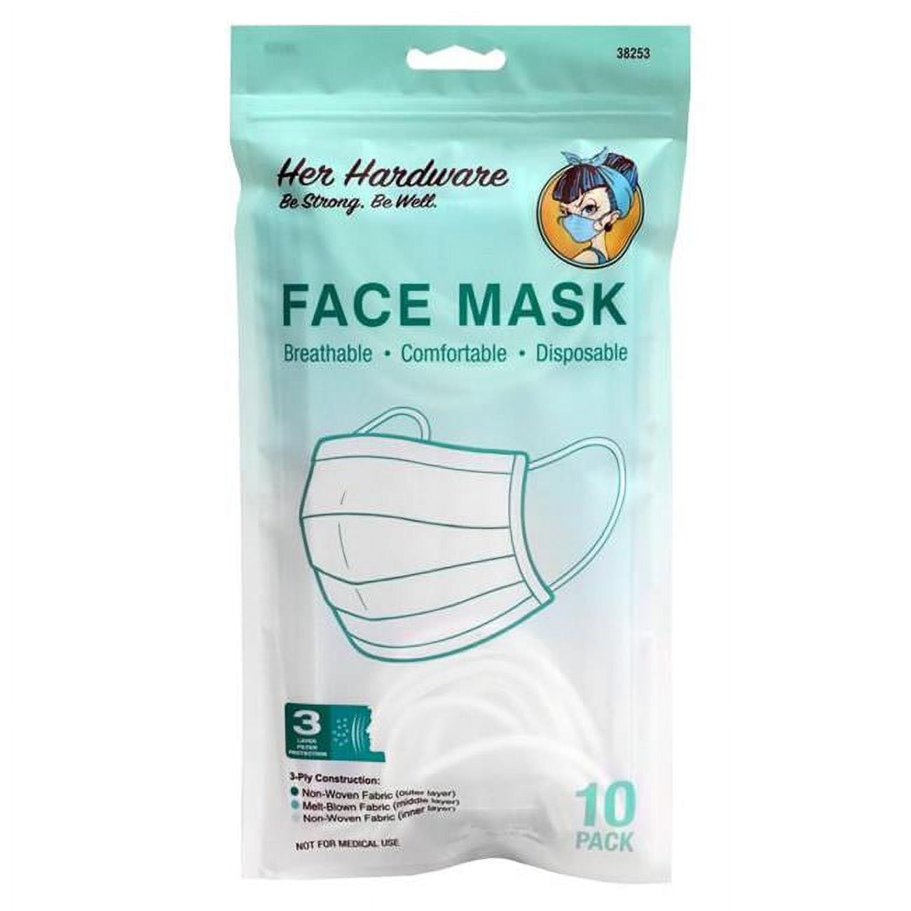 Her Hardware 38253 3-Ply Disposible Non-Medical Face Mask - Pack of 10 ...
