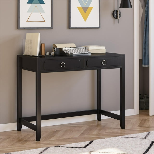 Her Majesty 2 Drawer Writing Desk, Black - Walmart.com
