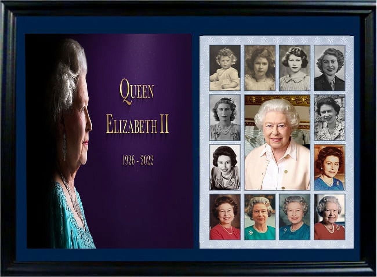 Her Majesty Elizabeth Theme - 12"x18" Double Deluxe Frame Navy Blue ...